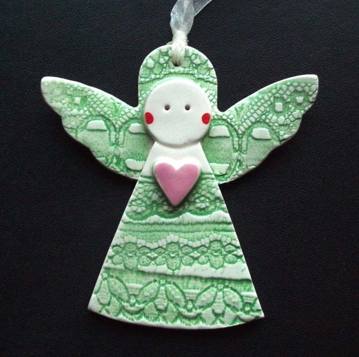 Ceramic Christmas Angel - Folksy