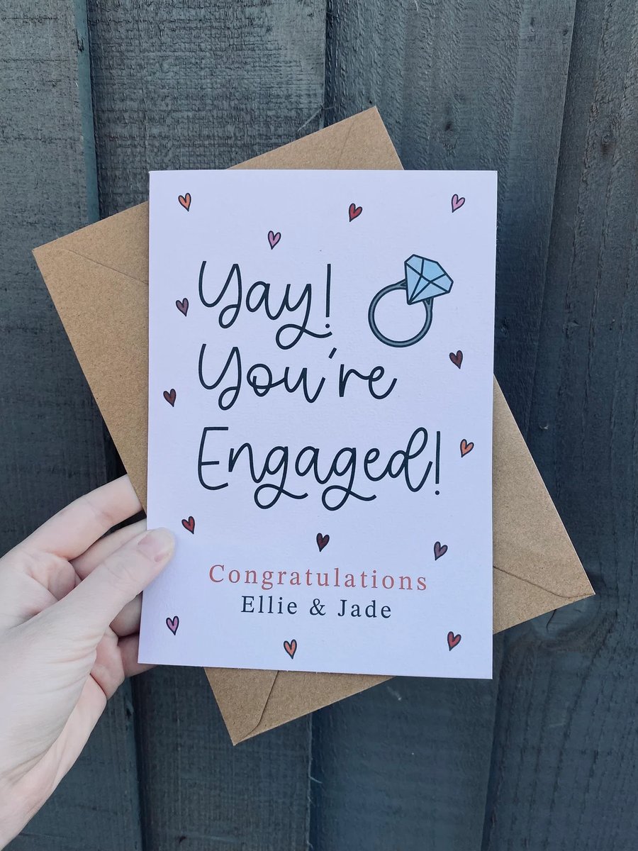 Yay You're Engaged - Personalised Engagement Ca... - Folksy