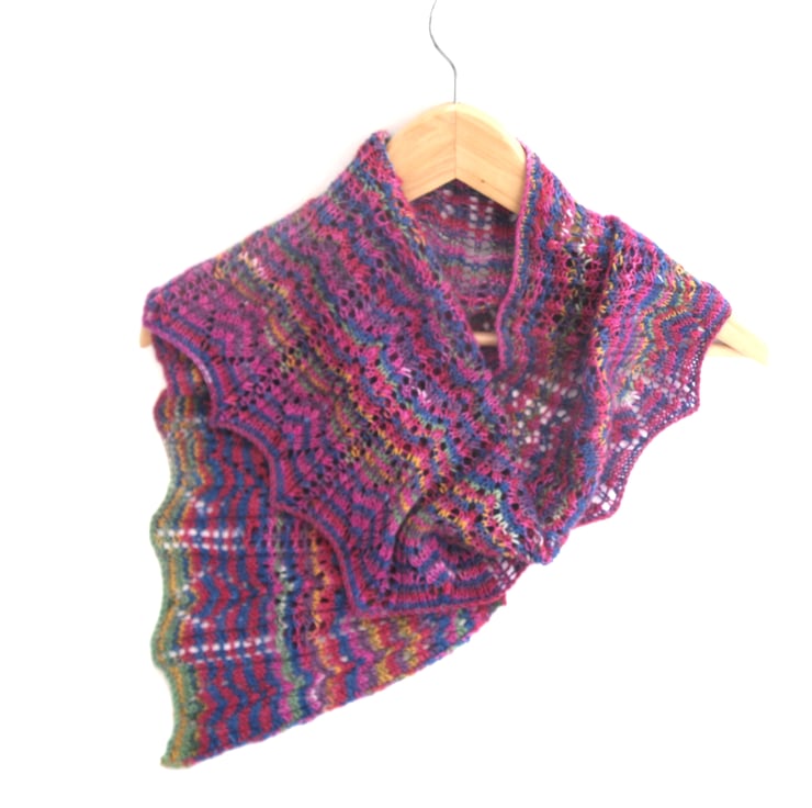 Lace Shawlette scarf knitting kit - Folksy