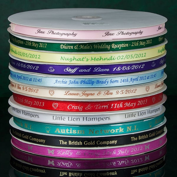 10 metres x 10mm Personalised Ribbon for weddin... - Folksy