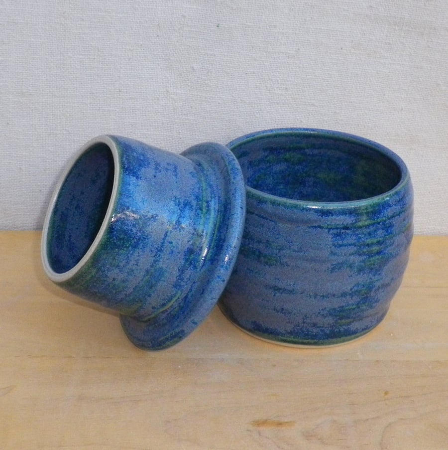 French butter dish crock keeper beurrier hand t... - Folksy