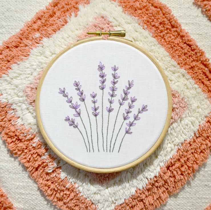 5" Lavender embroidery hoop art gift for g... - Folksy