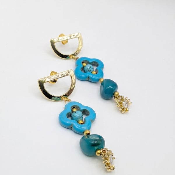 Boho handmade Coastal Marocan Blue Agate & ... - Folksy