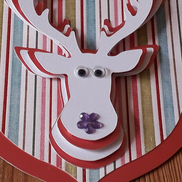 Stag Head Wall Decoration - lilac nose - Folksy