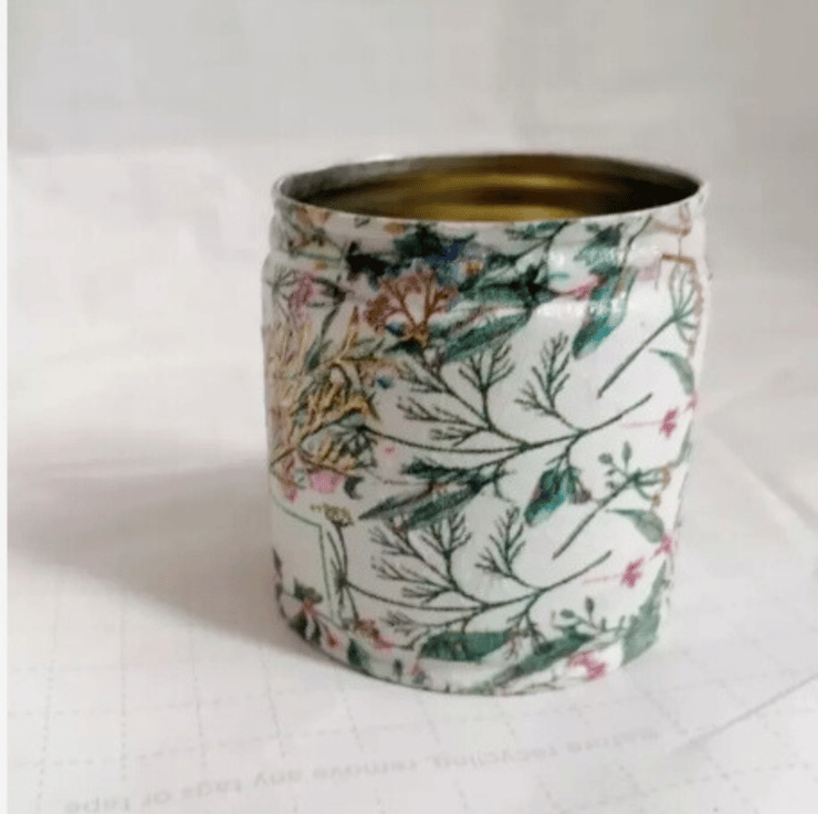 Upcycled Tin Can Storage Container - Vibrant Fl... - Folksy