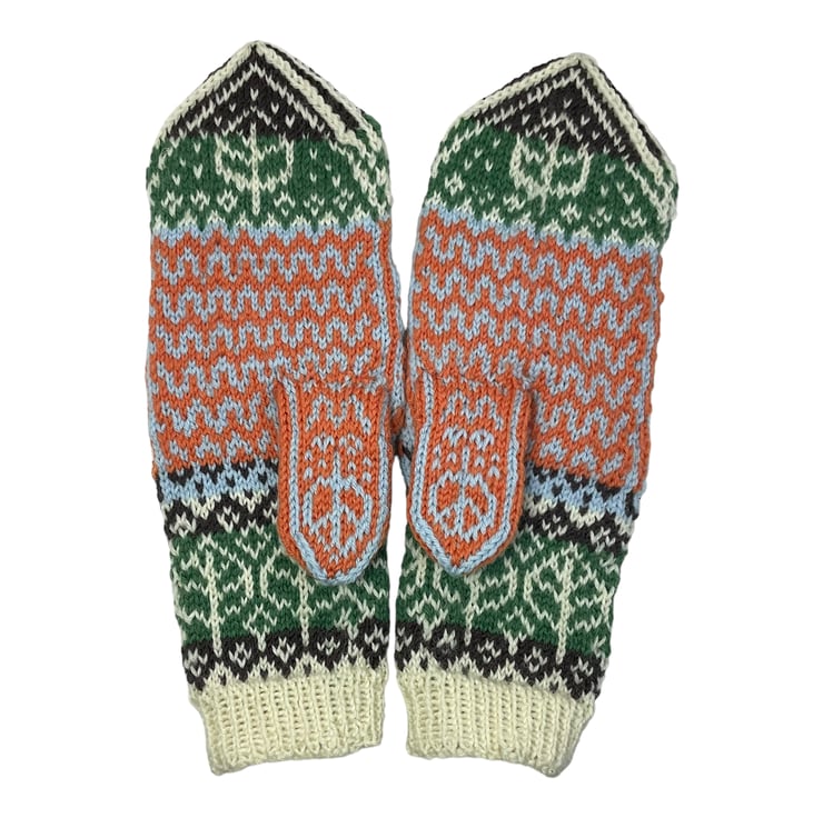 fox mittens, animal mittens, hand knitted mitte... - Folksy