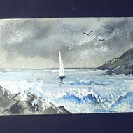 Art painting aceo original paintings seascape P... - Folksy