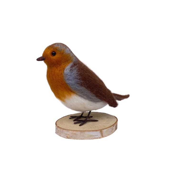 Needle felted robin redbreast, woollen sculptur... - Folksy