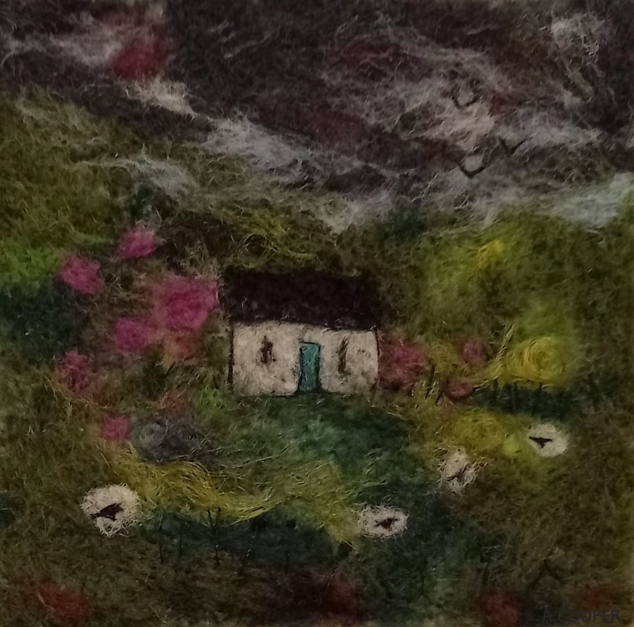 SCOTTISH BOTHY ON THE HILL handmade original ne... - Folksy