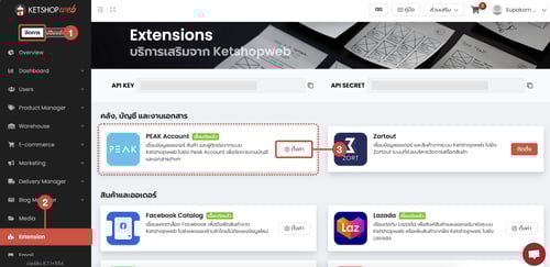 รูปแบบสินค้าเซ็ตส่งไป Peak