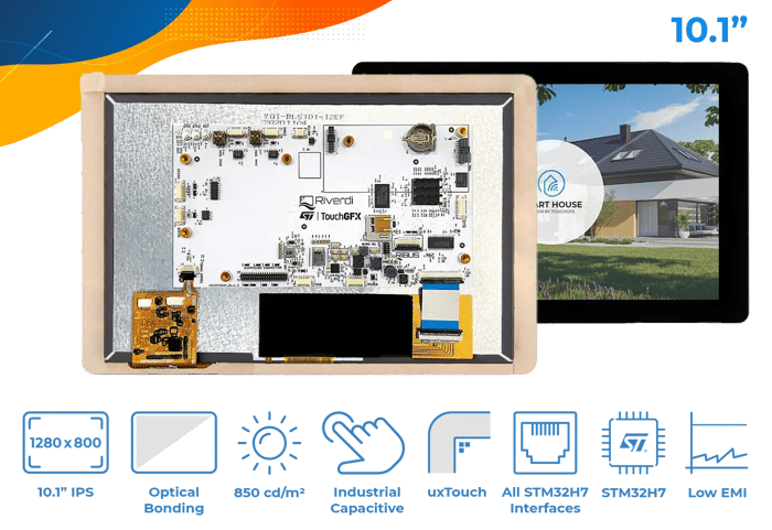 STM32 Embedded Display - Capacitive Touch Panel - Optical bonding - 10. ...