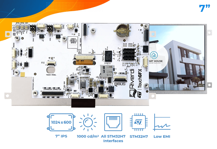 STM32 Embedded Display - 7-inch TFT LCD screen - RVT70HSSFWN00 - Riverdi