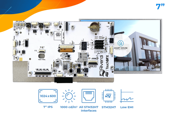 STM32 Embedded Display - 7-inch TFT LCD screen - RVT70HSSNWN00 - Riverdi