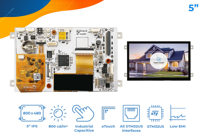 STM32 Embedded Display - Capacitive Touch Panel - Air bonding - 5-inch ...