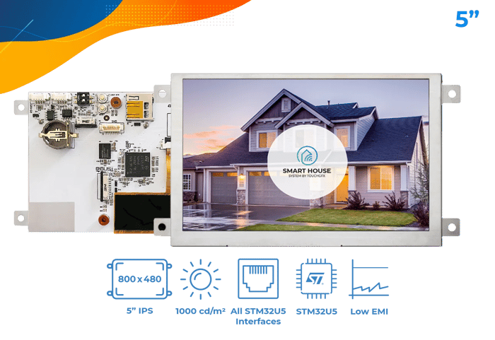 STM32 Embedded Display - 5-inch TFT LCD screen - RVT50HQSFWN00 - Riverdi