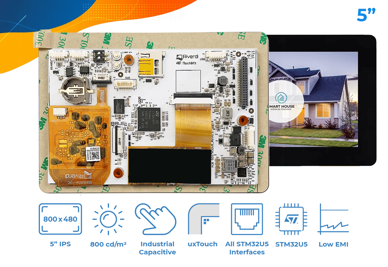 STM32 Embedded Display - Capacitive Touch Panel - Air bonding - 5-inch TFT LCD screen ...