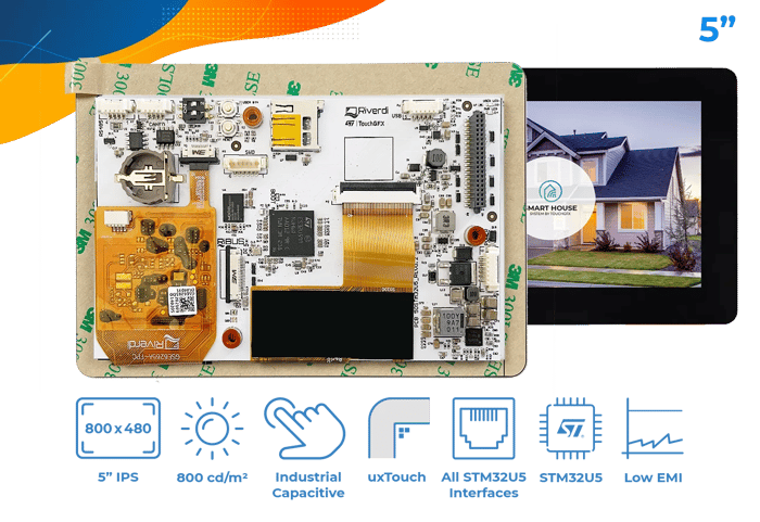 STM32 Embedded Display - Capacitive Touch Panel - Air bonding - 5-inch ...