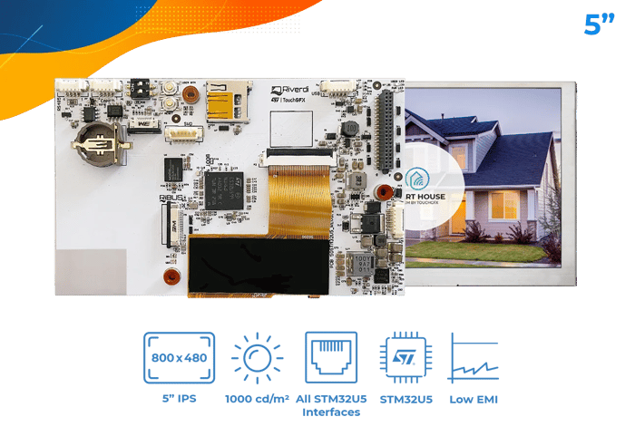 STM32 Embedded Display - 5-inch TFT LCD screen - RVT50HQSNWN00 - Riverdi