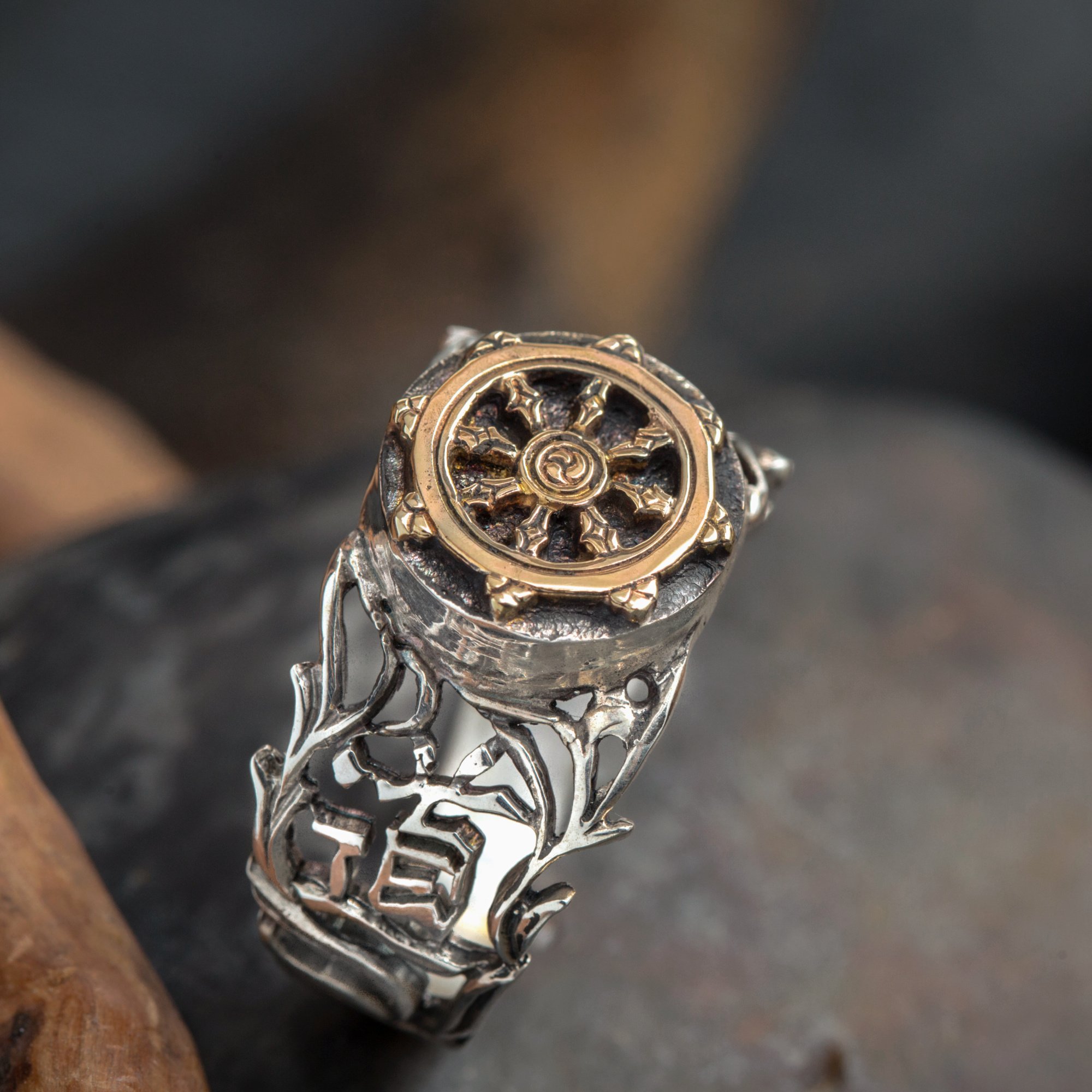 Musashi Samurai Void Ring Silver and Gold