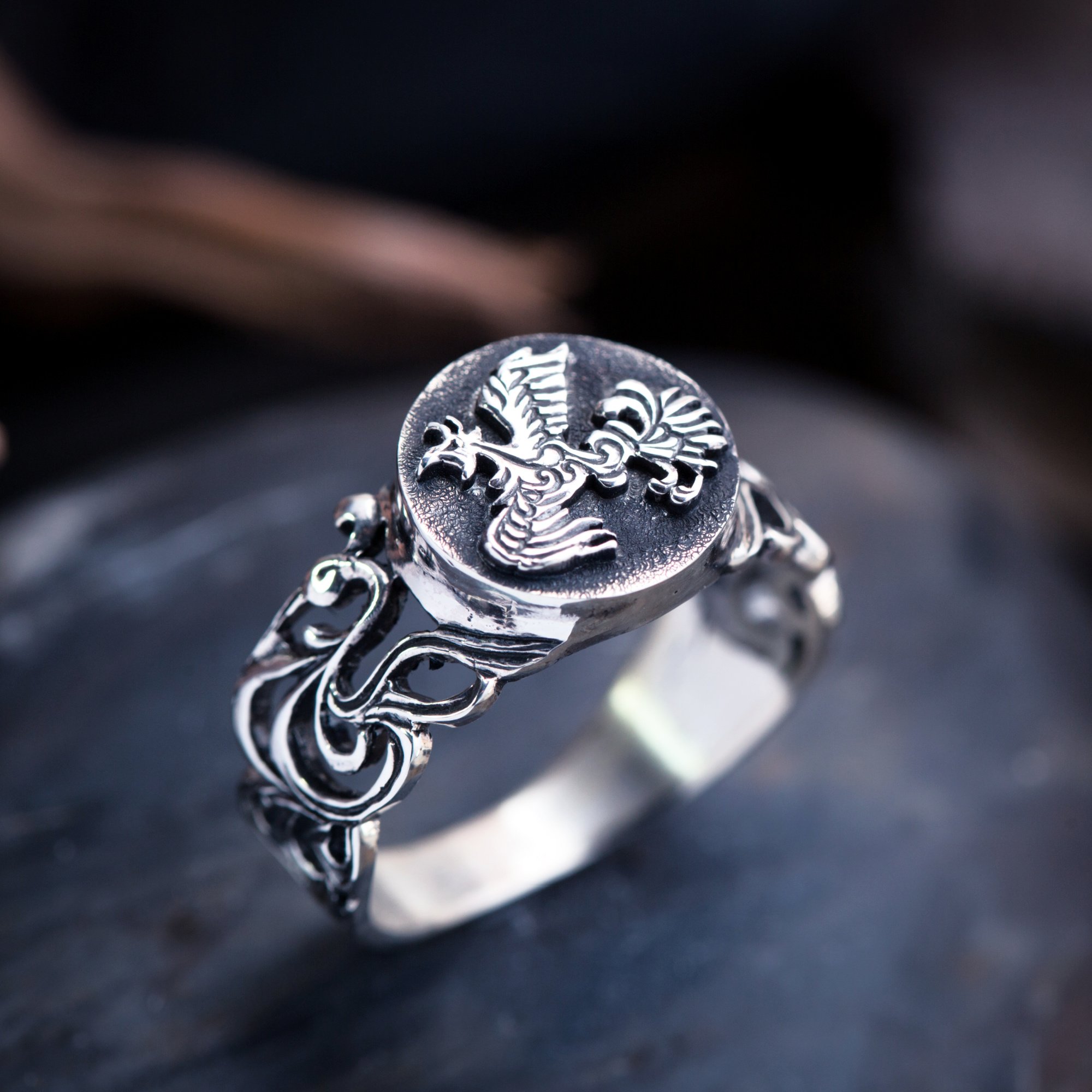 Musashi Samurai Fire Ring Silver
