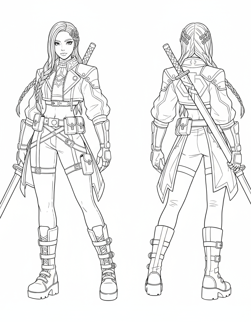 Rumi Para Colorear 2025 Imprimibles K pop Demon Hunters