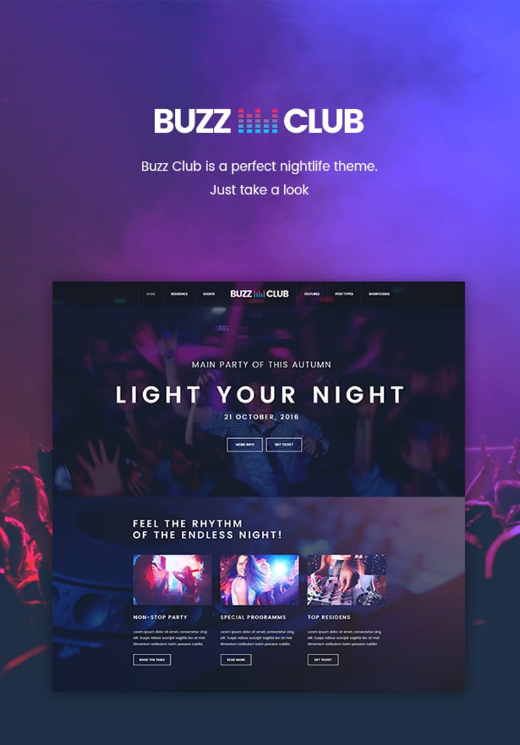 Buzz Club - Night Club, DJ & Music Festival Event WordPress Theme ...