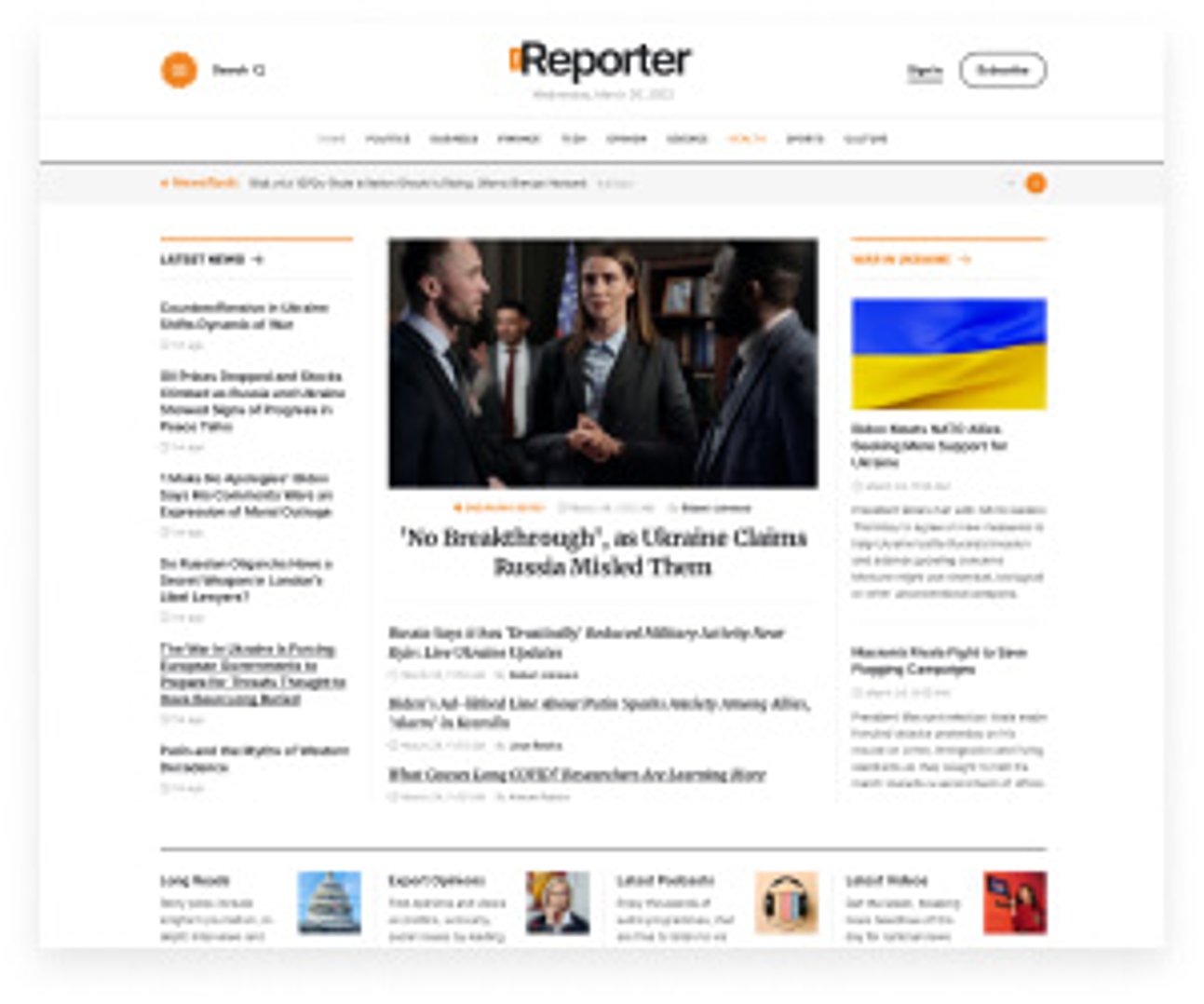 The Reporter - Newspaper Editorial WordPress Theme - cmsmasters studio