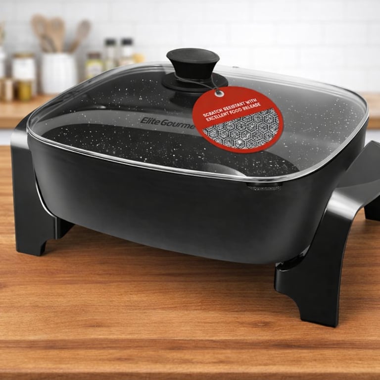 Elite Gourmet EG-6203 XL Extra-Deep Nonstick Electric Skillet with ...