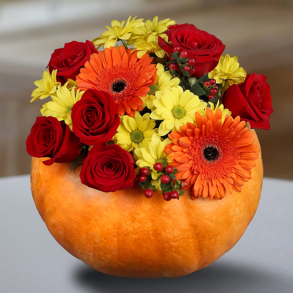 Arrangement 'Halloween: Roses, Gerberas and Daisies' | Order Flower ...
