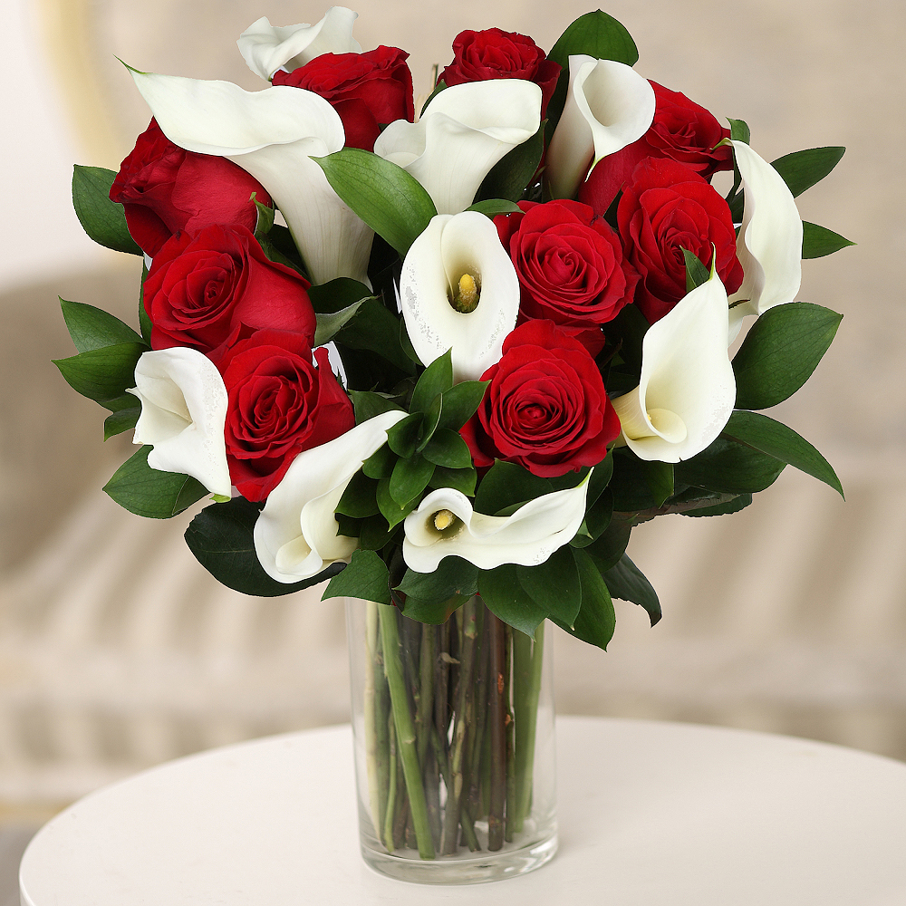 Bouquet 'Classic: Callas and Roses' Flowers | Flower Delivery