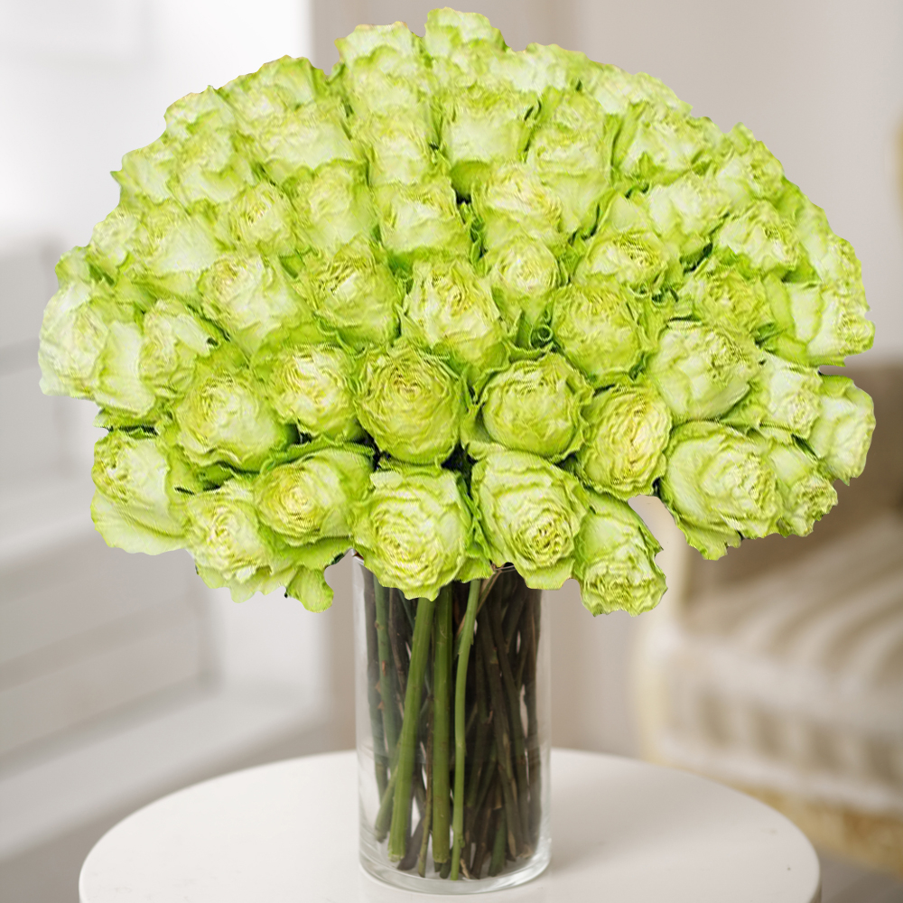 Bouquet '50 Green Roses' Flowers | Flower Delivery