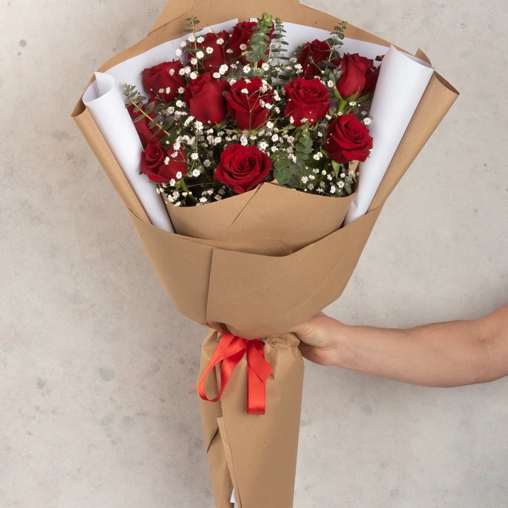 Bouquet of 12 roses in the package Flowers | Flower Delivery