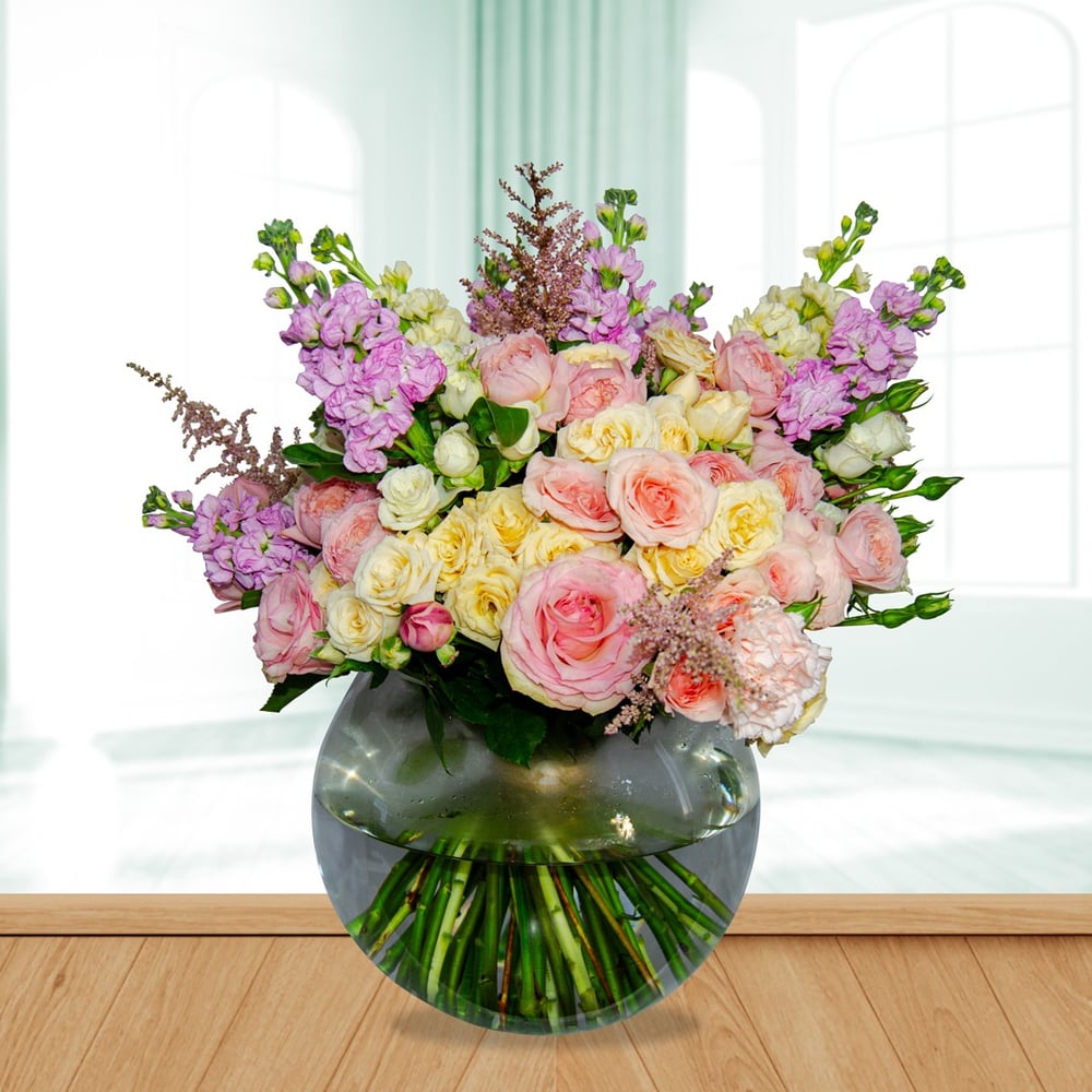 Peachy-Pink Paradise in a Fishbowl - order and send for 63 £ with same ...