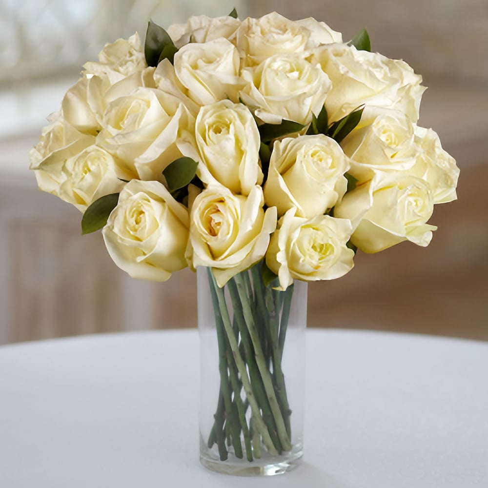 Bouquet '15 premium white roses' Flowers | Flower Delivery