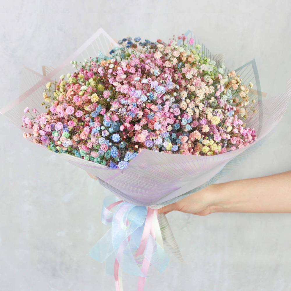Bouquet of 11 branches of colored gypsophila - order and send for 70 ...