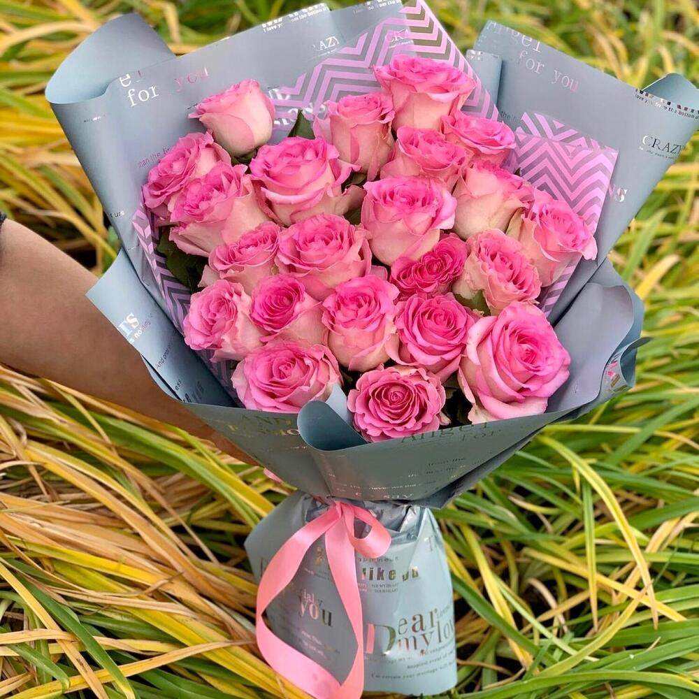 Bouquet 'Pink roses - 21' - order and send for 48 $ with same day ...