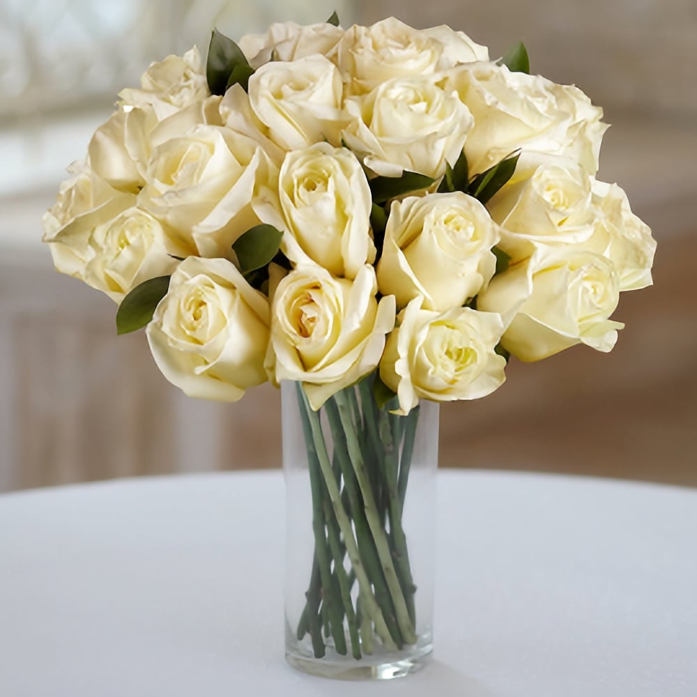Bouquet '24 premium white roses' Flowers | Flower Delivery