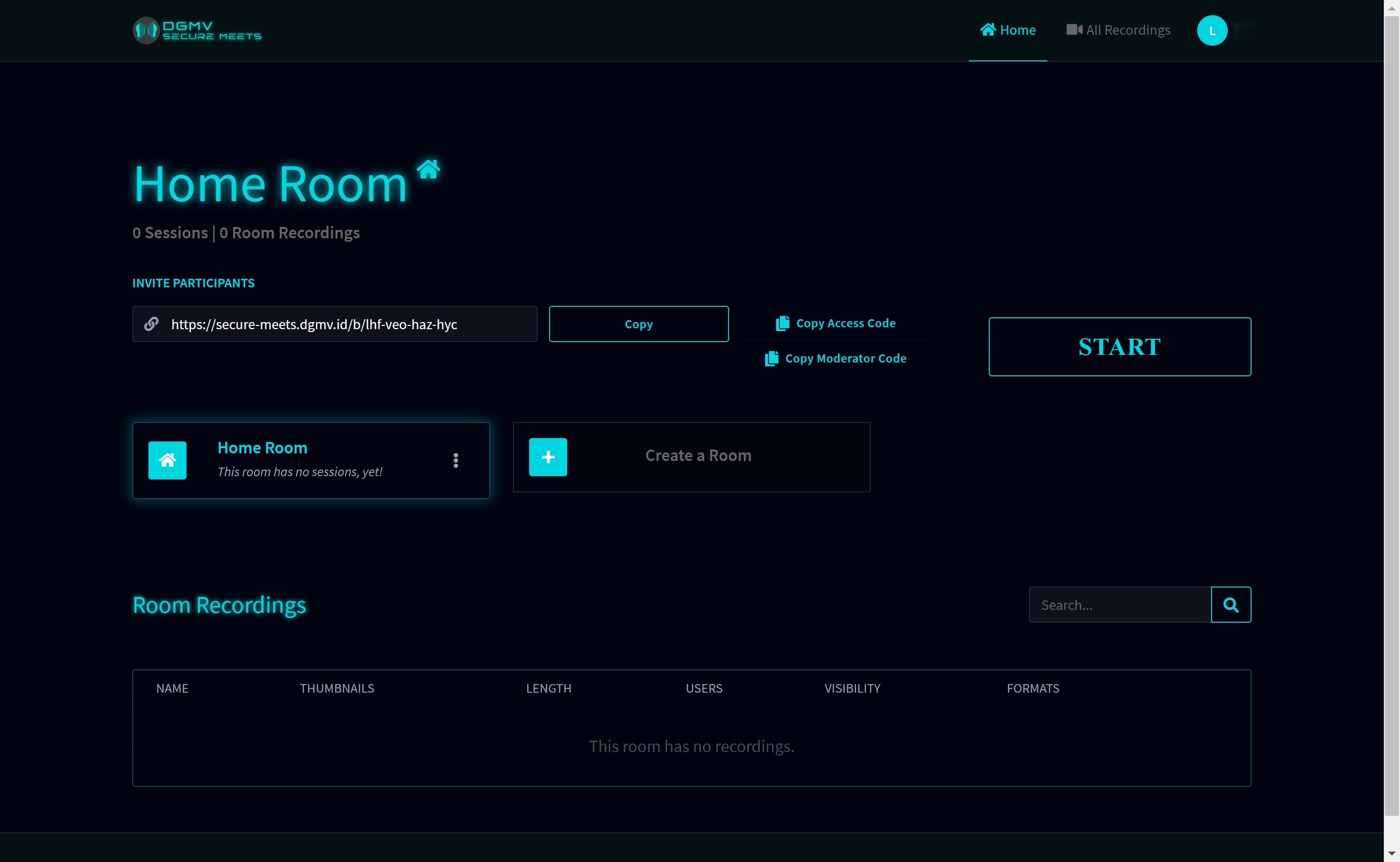 How to create a room and start a meeting - Guideflow