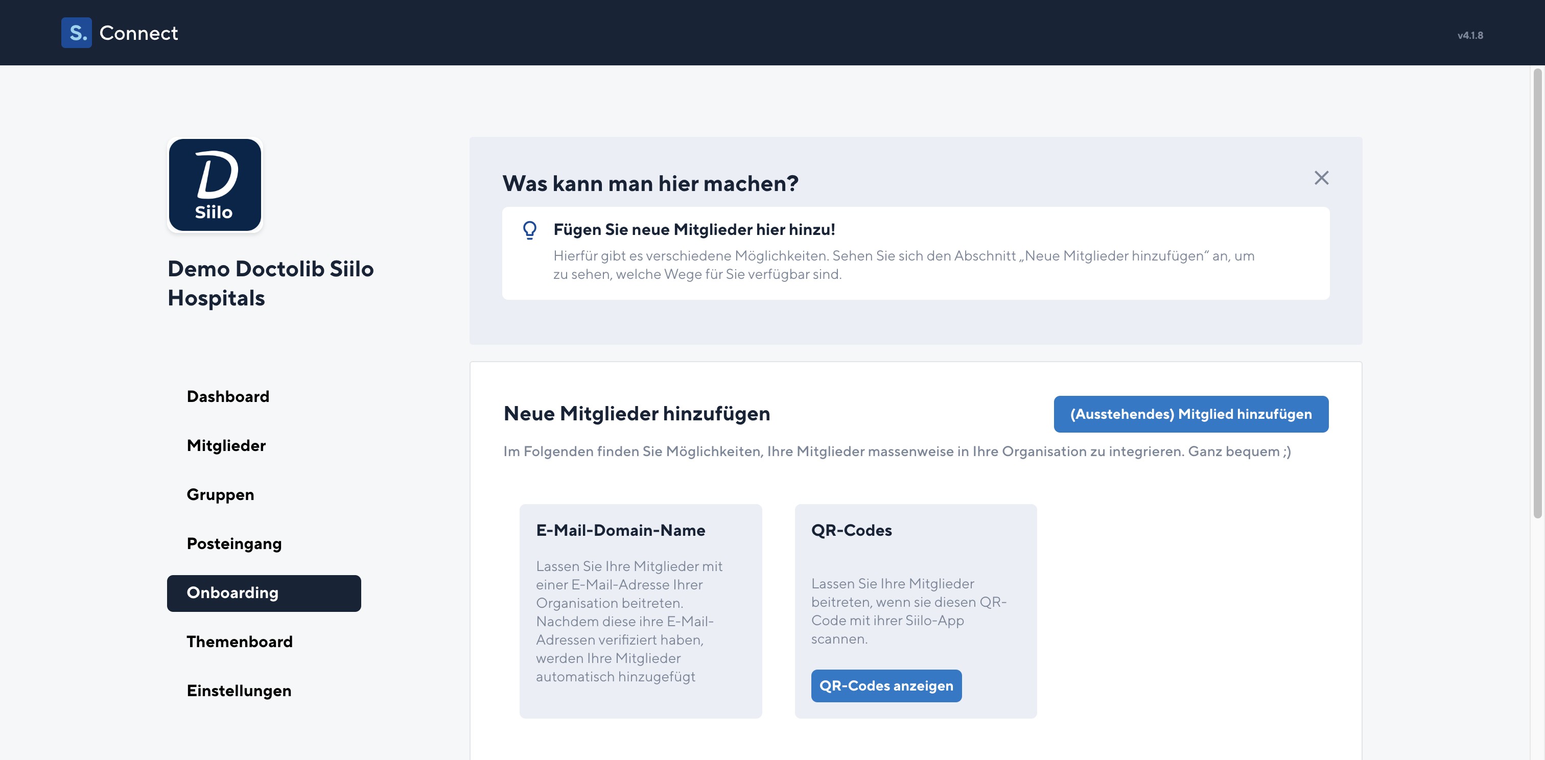 DE_Siilo Connect: Onboarding tab - Guideflow