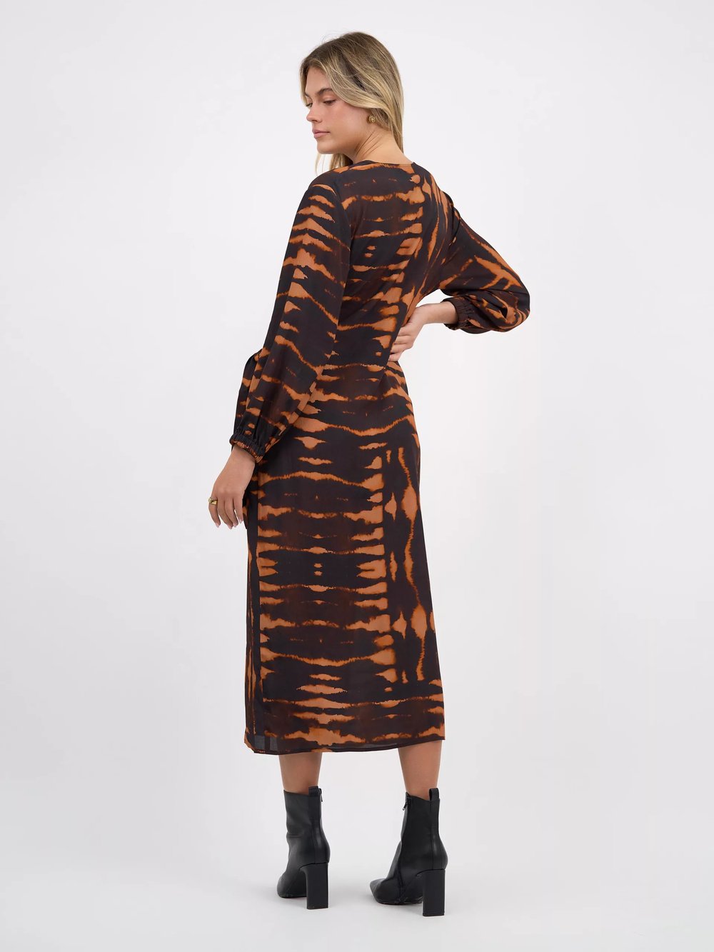 Viscose Wrap Dress - Brown - Liberty Rose - Florence Store