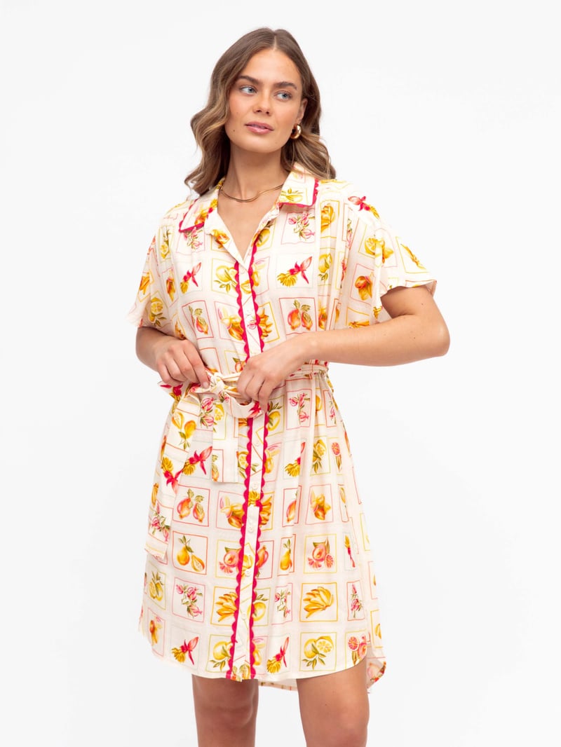 Ric Rac Shirt Dress–Red by Label of Love - Florence Store