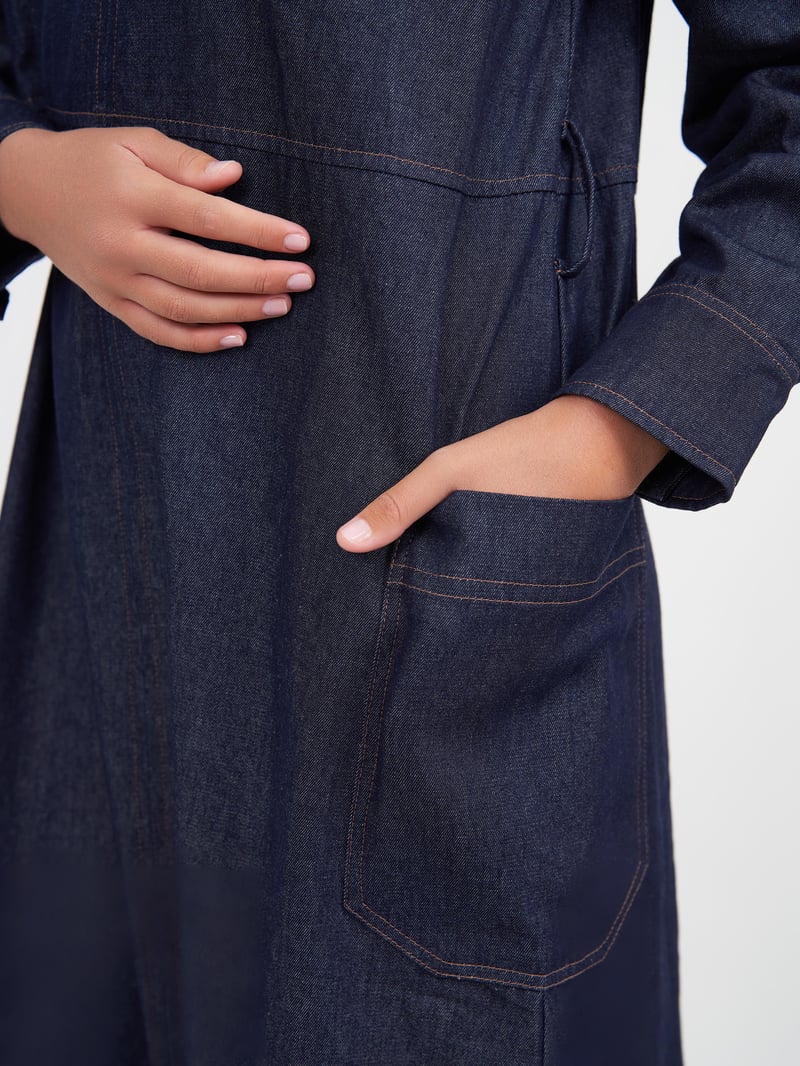 Collared Denim Dress - Navy - Liberty Rose - Florence Store