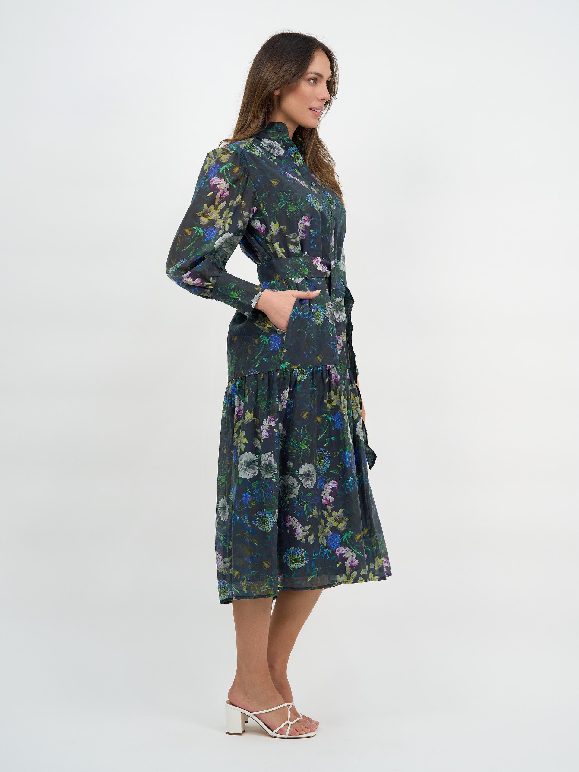 Liberty Rose - Button Through Shirt Dress Navy - Florence Store