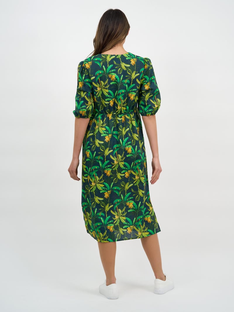 Liberty Rose - Tie Bust Linen Dress Green - Florence Store