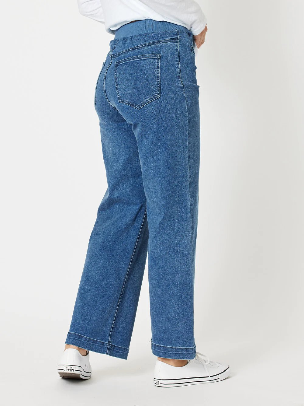 Maddy Wide Leg Jean - Blue - Threadz - Florence Store