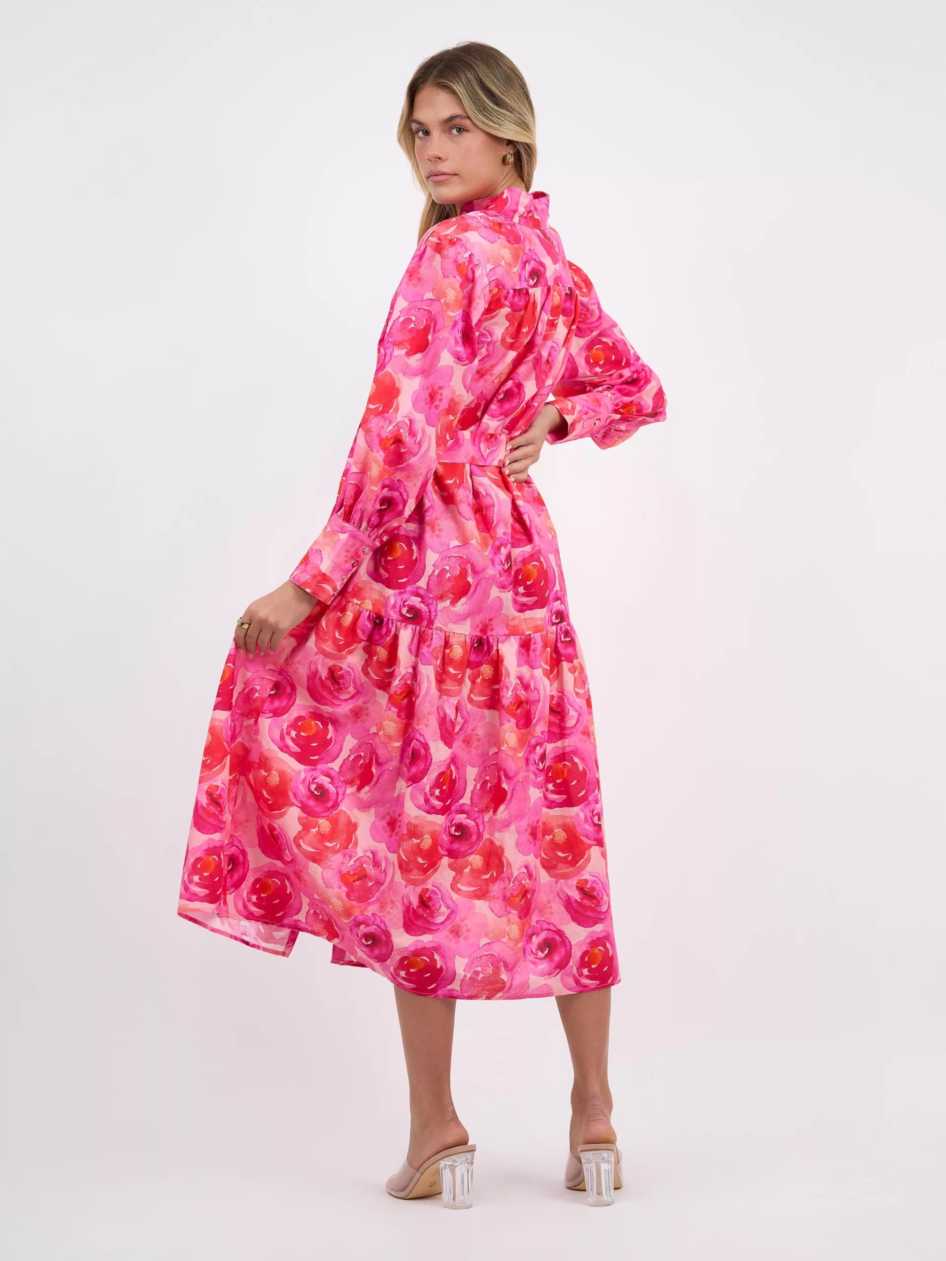 Button Through Shirt Dress - Navy - Liberty Rose - Florence Store