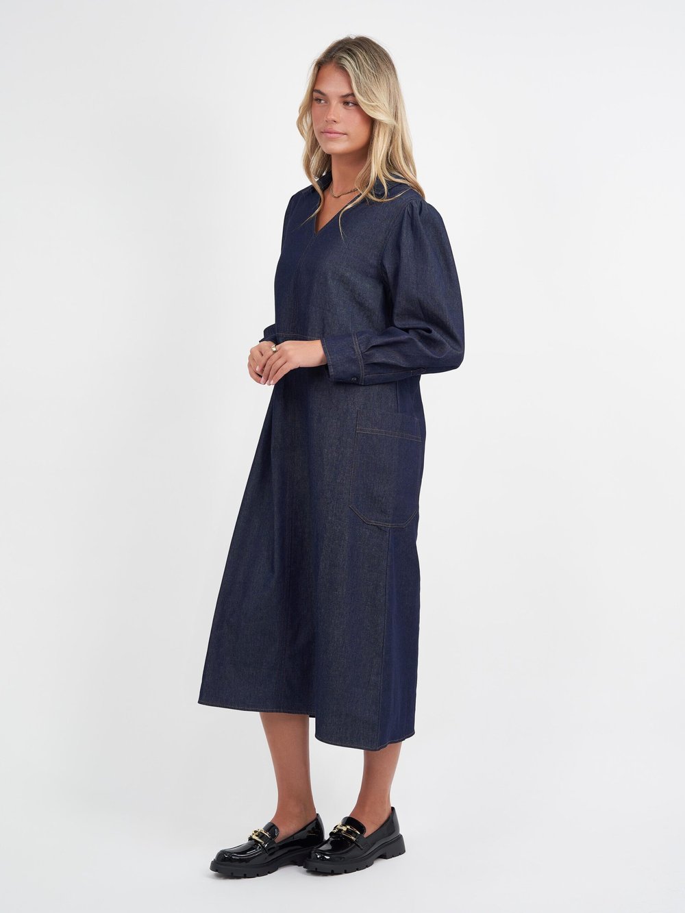 Liberty Rose - Collared Denim Dress Navy - Florence Store