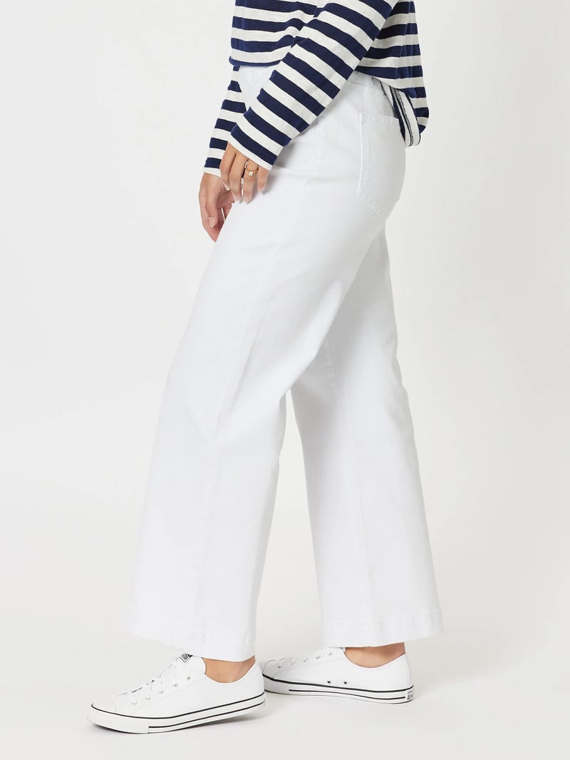 Maddy Wide Leg Jean - White - Threadz - Florence Store