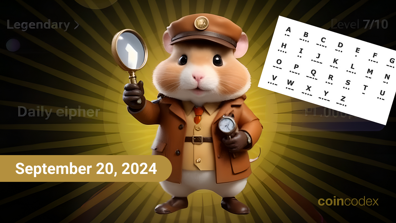 Hamster Kombat Daily Cipher Combo Mini Game September 20 Coincodex