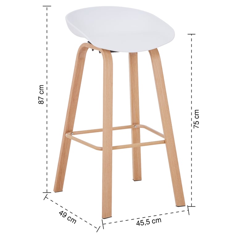 NOVAHUS Pack 4 Pisos de Bar Estilo Nórdico Blanco | falabella.com